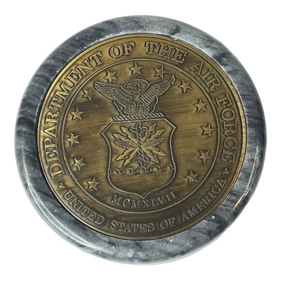 Msr | Accents | Us Air Force Service Medallion Brass Marble Paperweight ...